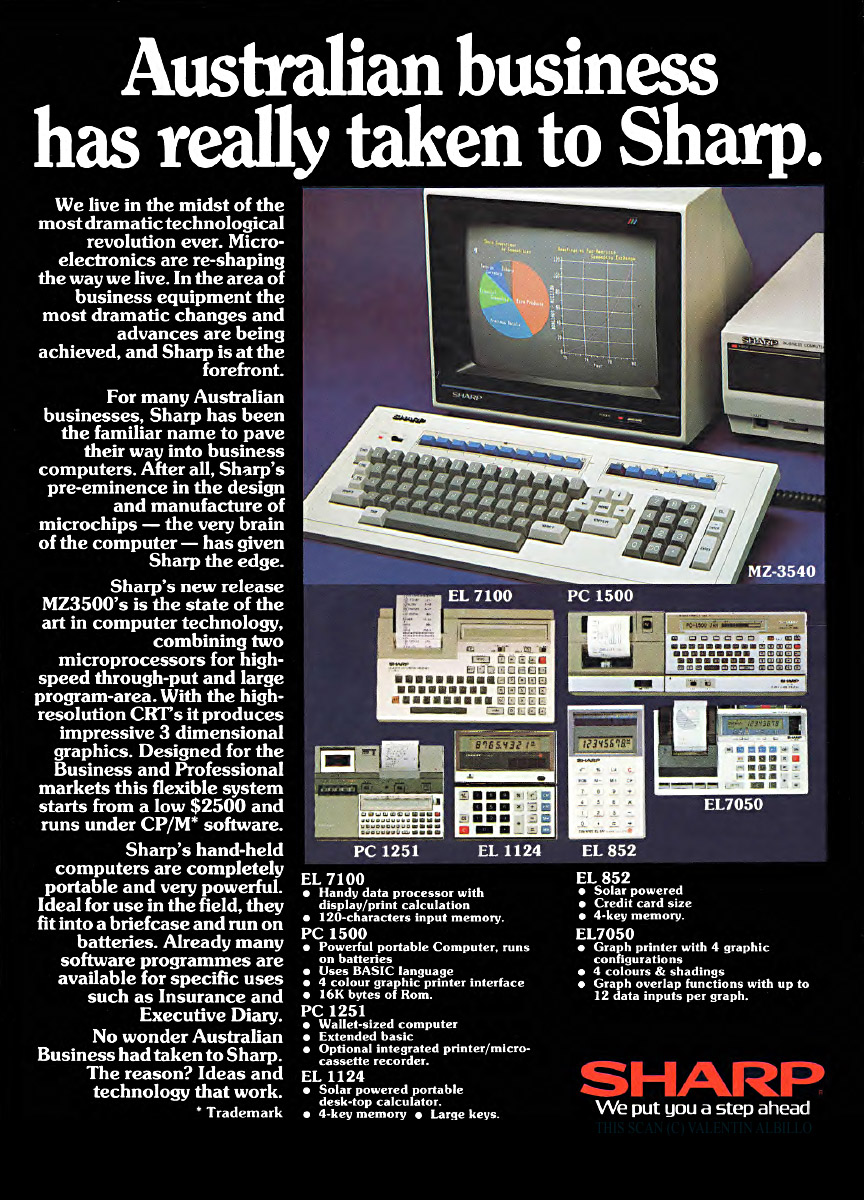 Valentin Albillo's HP Collection - Sharp Brochures